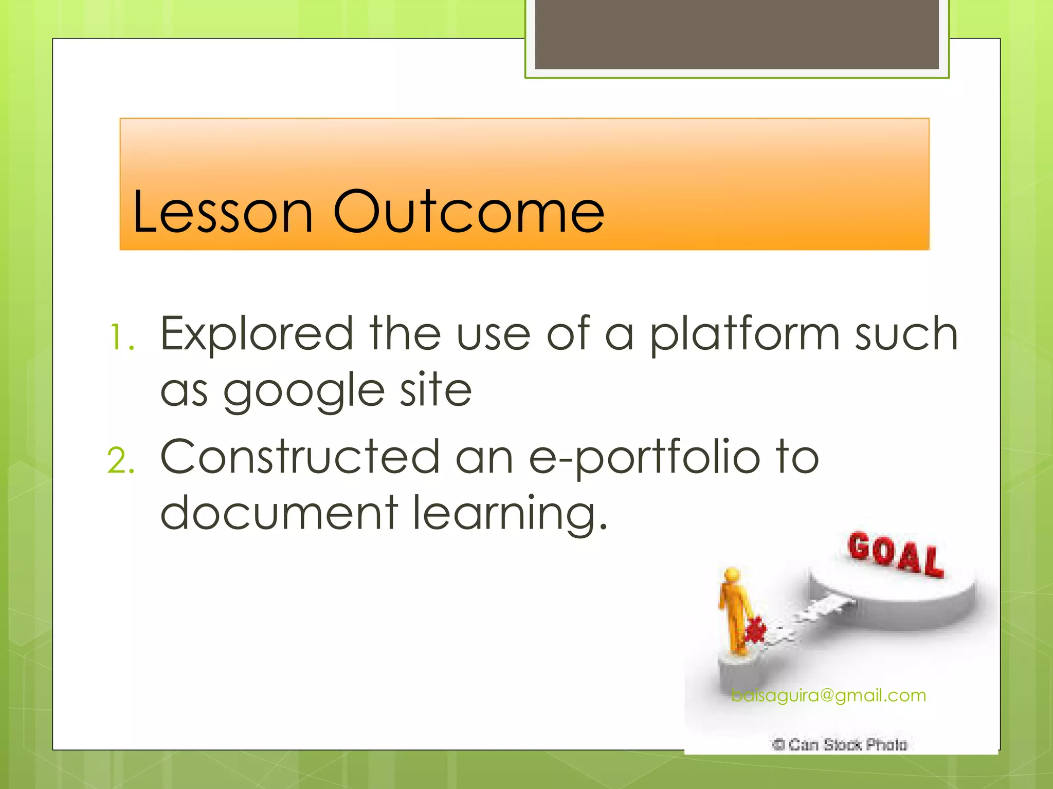 Creating ePortfolio as a Technology Tool | PDF