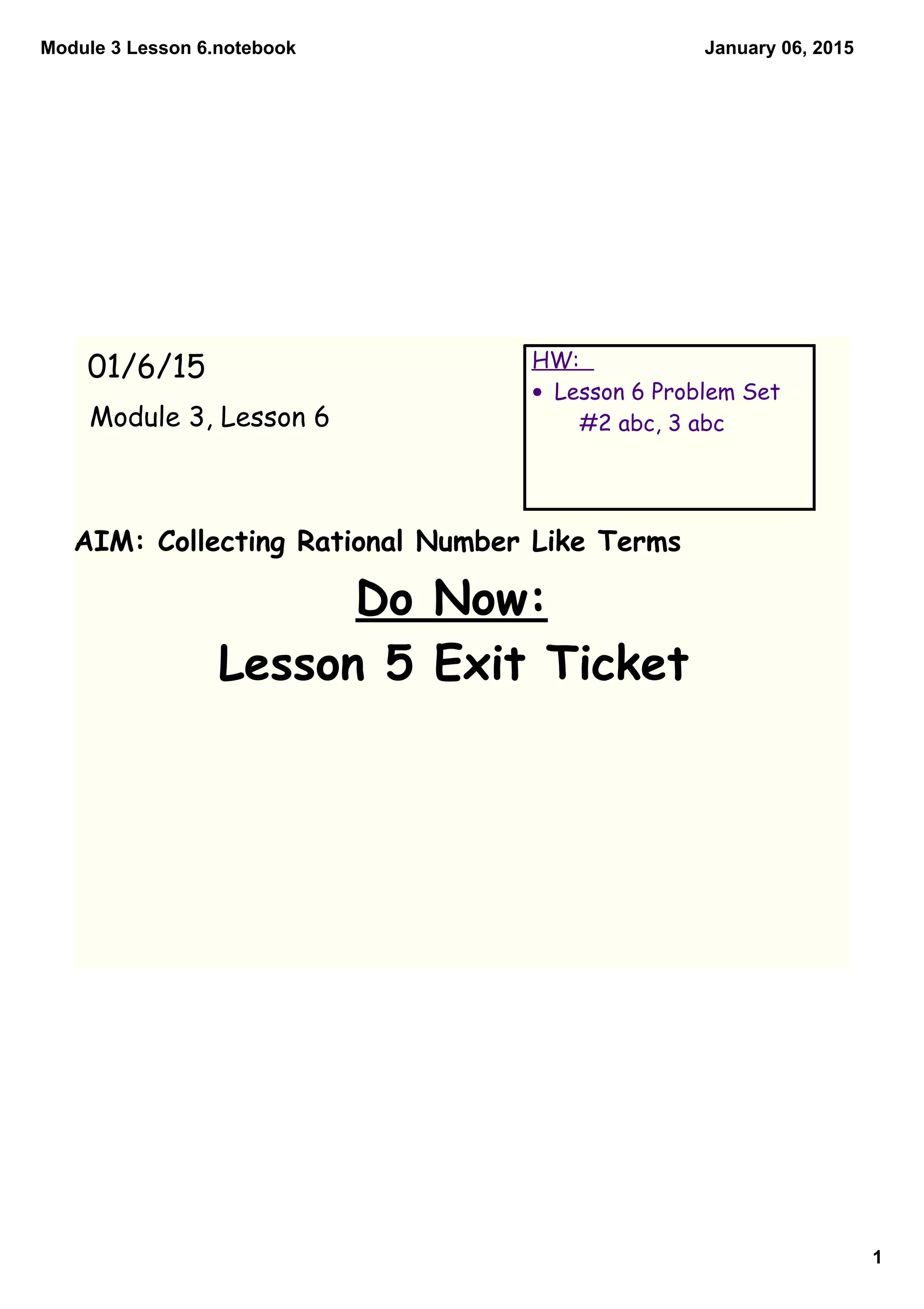 Module 3 lesson 6 | PDF