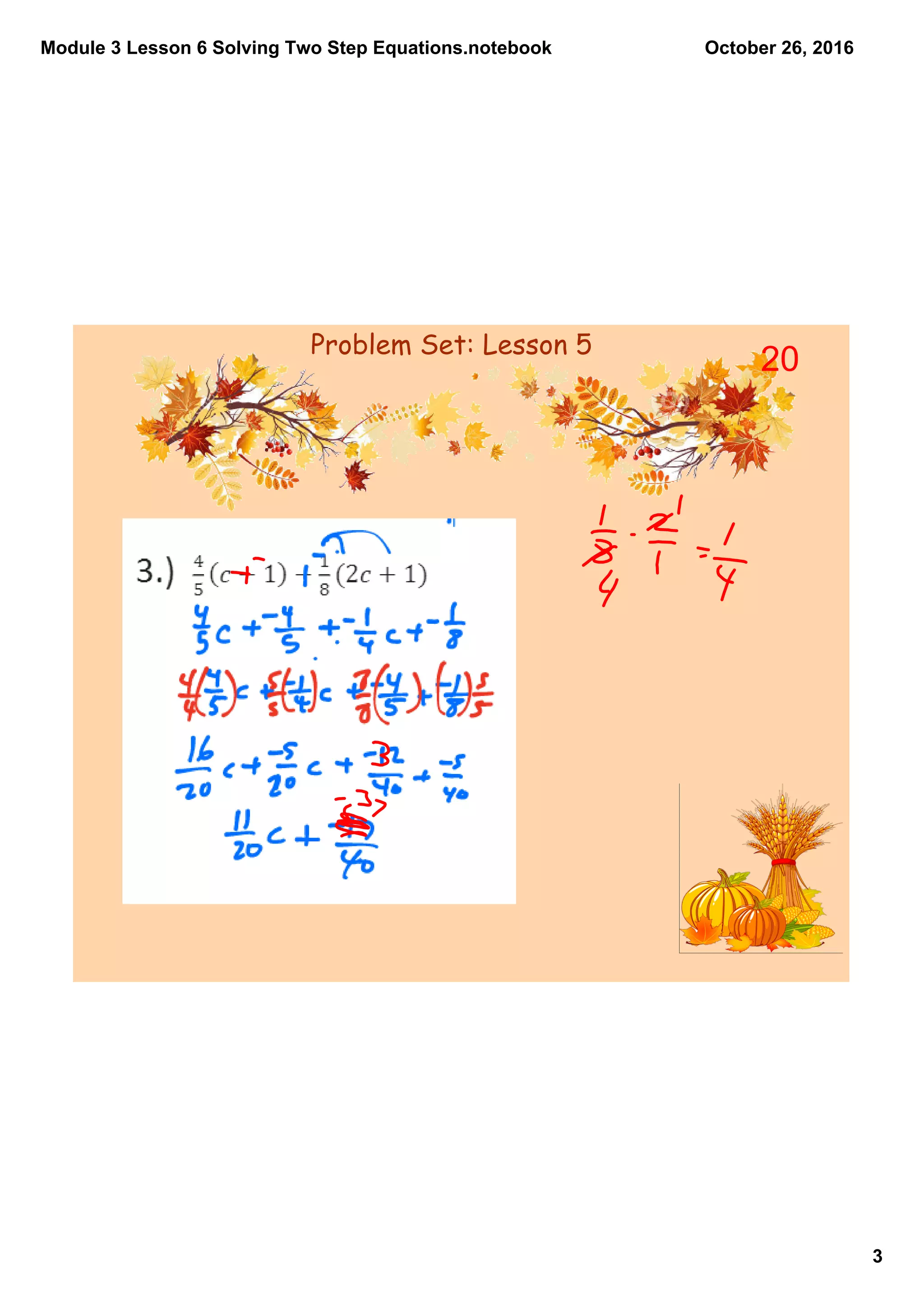 Module 3 lesson 6 solving two step equations | PDF