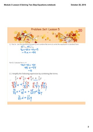 Module 3 lesson 6 solving two step equations | PDF