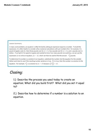 Module 3 lesson 7 | PDF