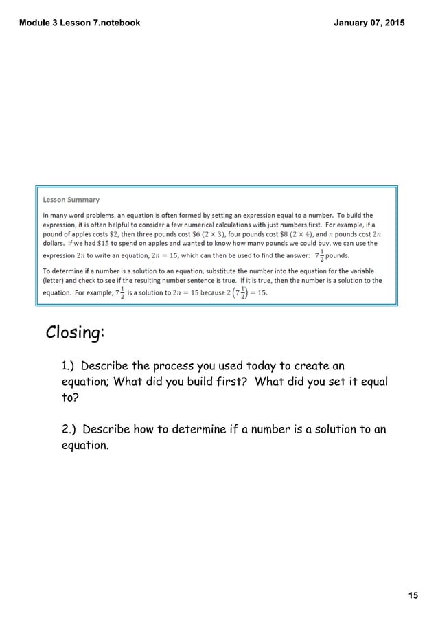 Module 3 lesson 7 | PDF | Science