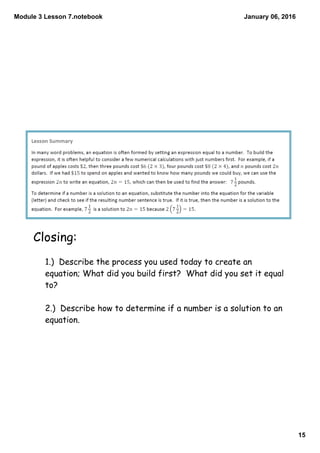 Module 3 lesson 7 | PDF | Science