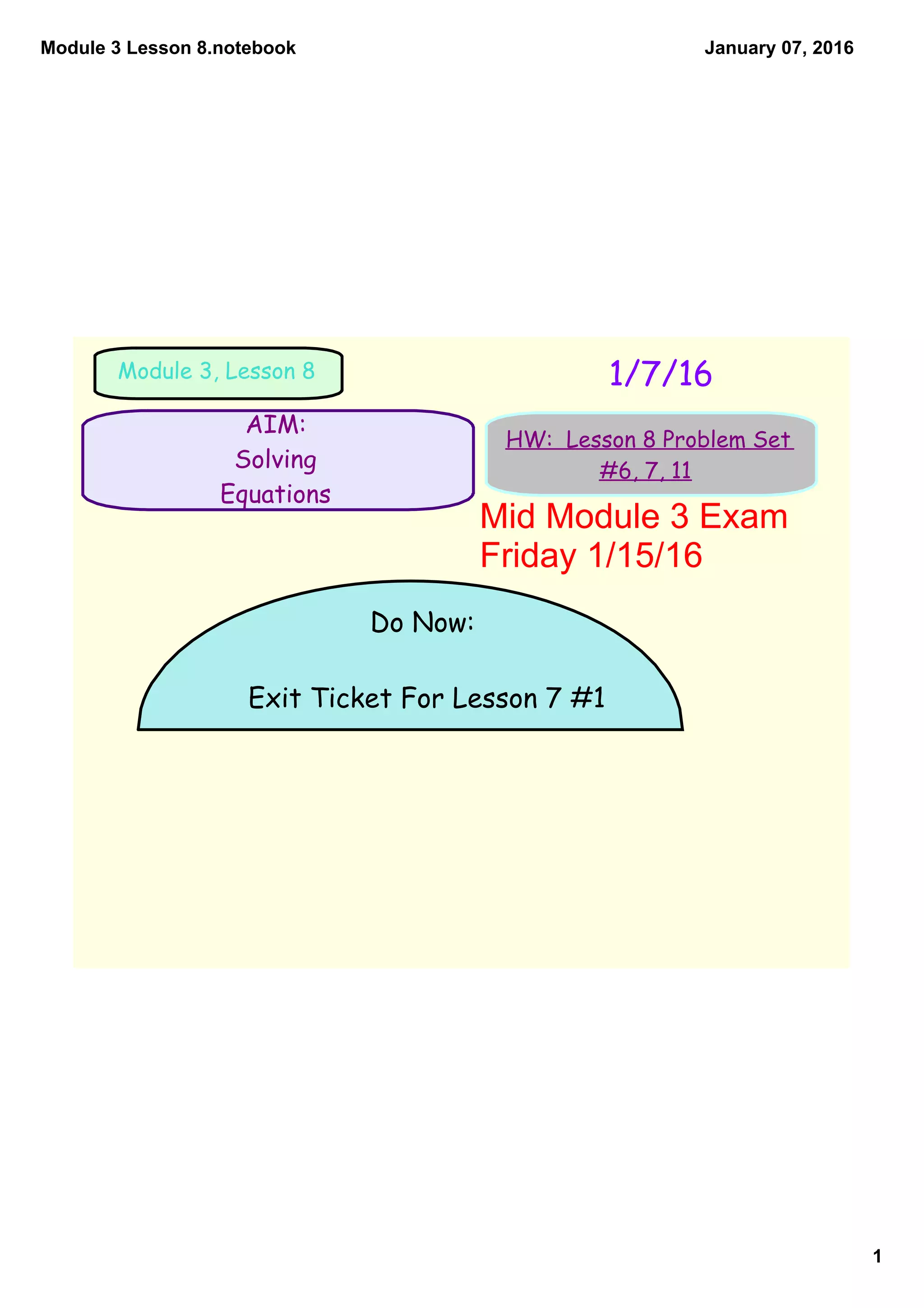 Module 3 lesson 8 | PDF