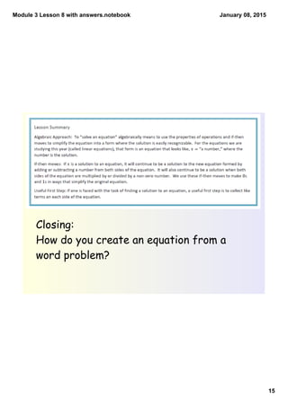 Module 3 lesson 8 with answers | PDF