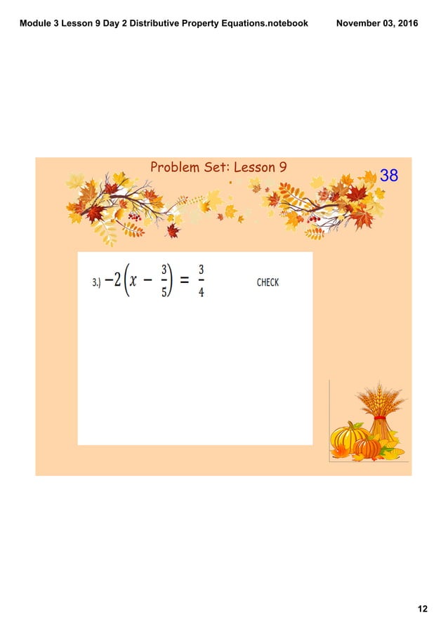 Module 3 lesson 9 day 2 distributive property equations | PDF