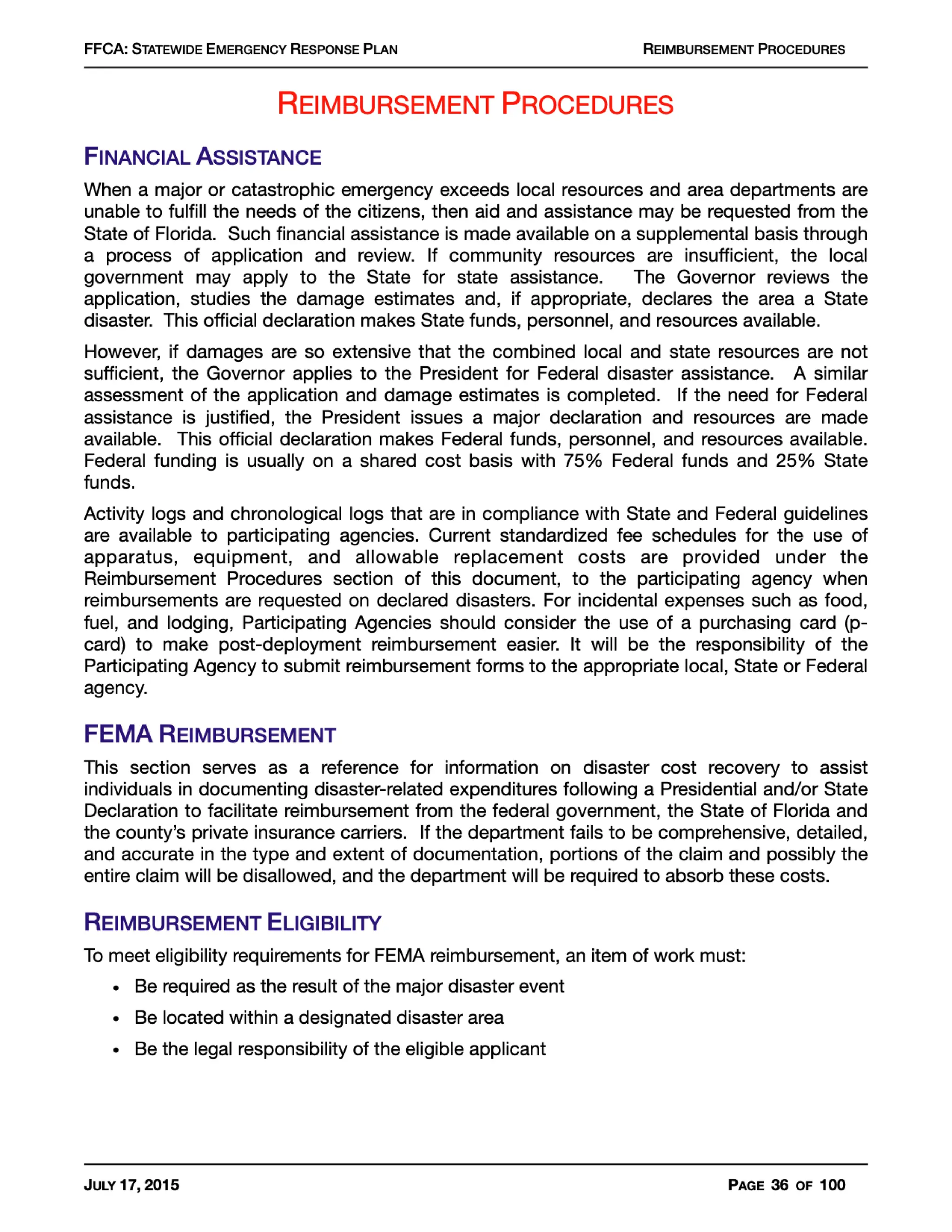 Module 3 MARC Units: Reimbursement Procedures: After Action Reporting | PDF