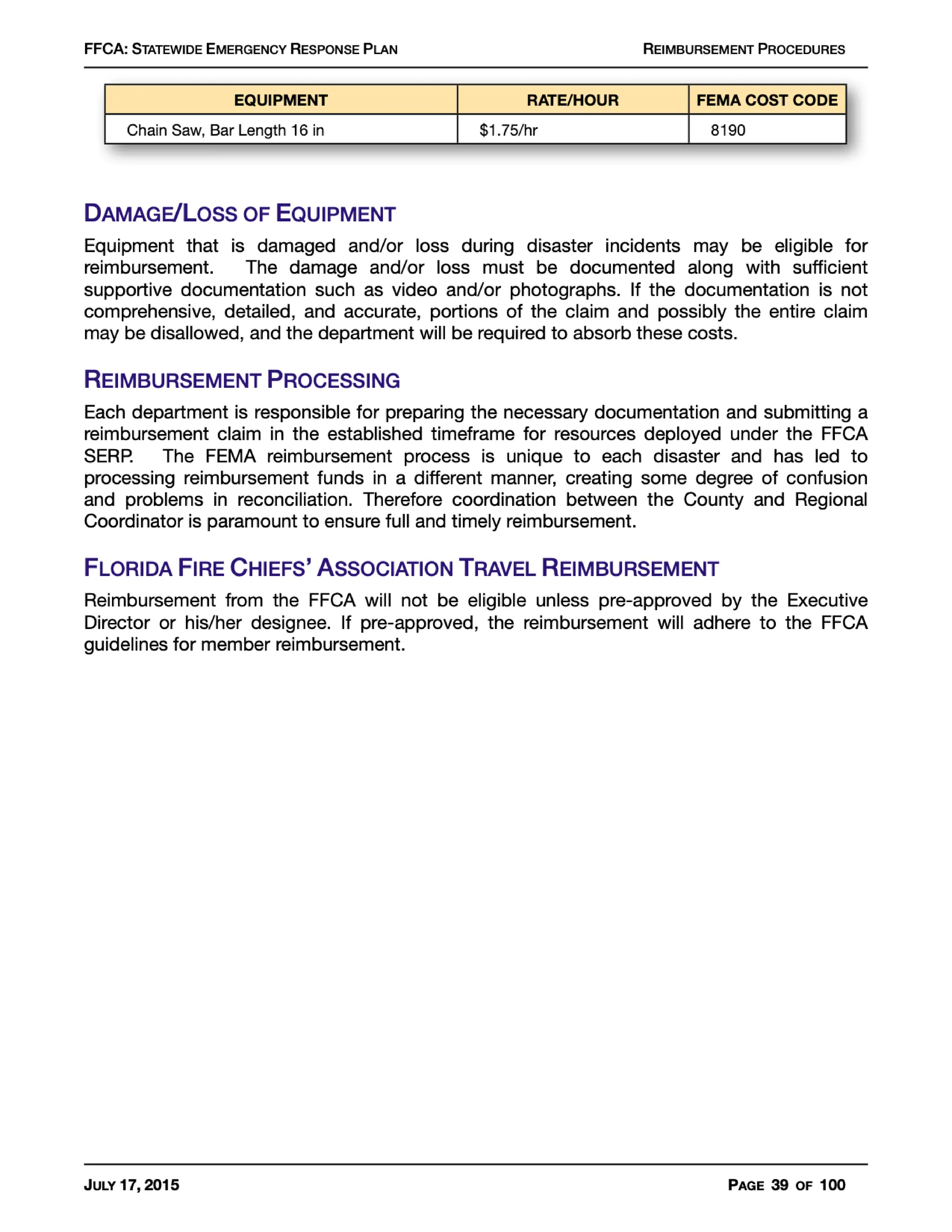 Module 3 MARC Units: Reimbursement Procedures: After Action Reporting | PDF