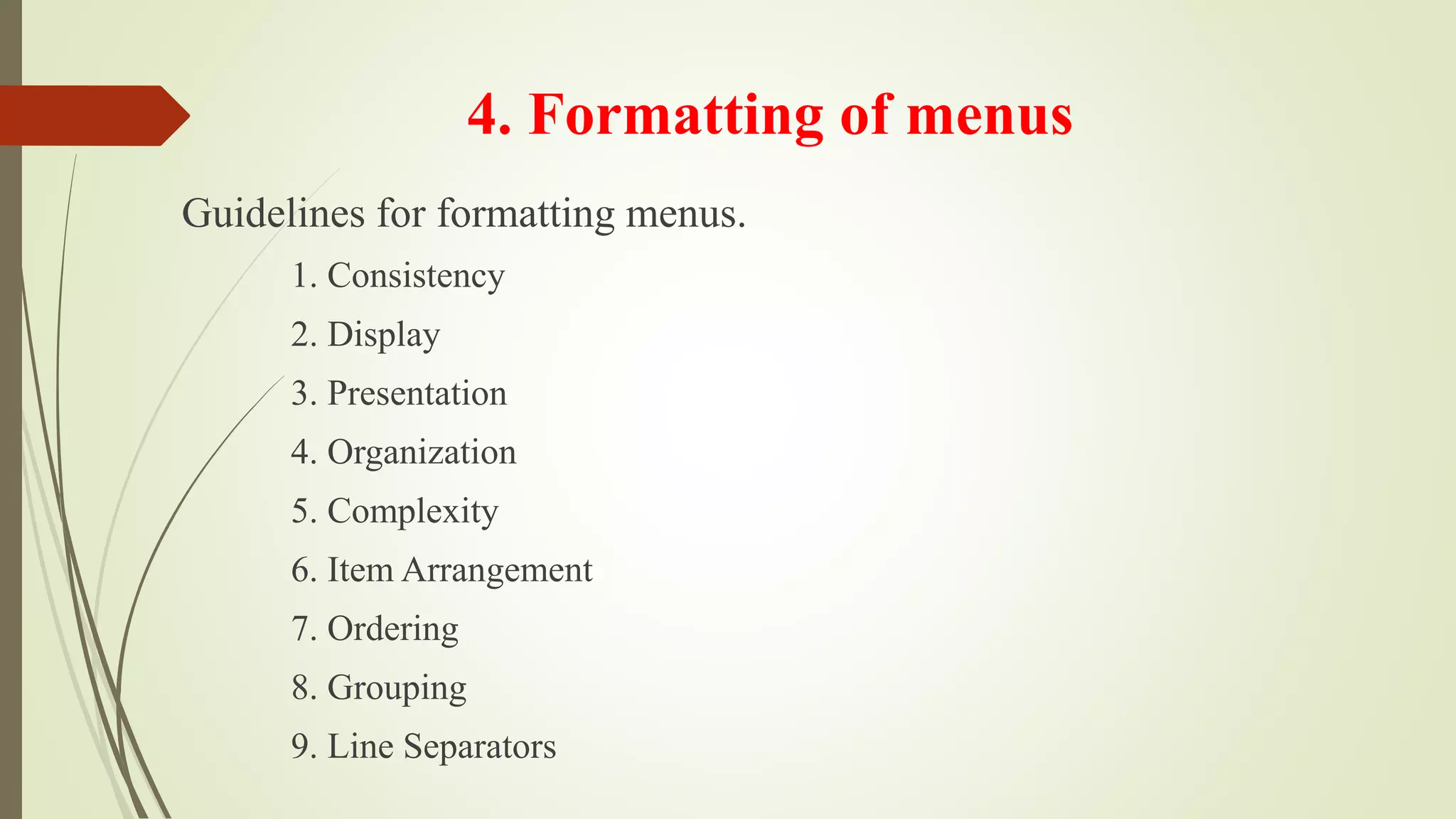 User Interface Design- Module 3 Menus | PDF