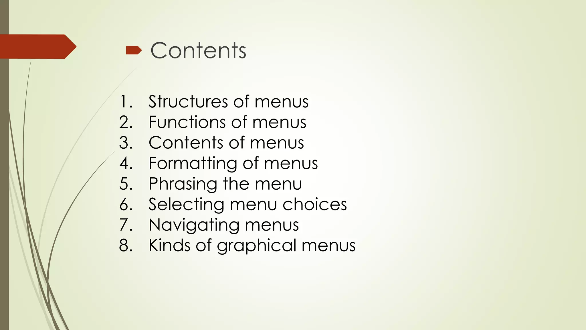 User Interface Design- Module 3 Menus | PDF