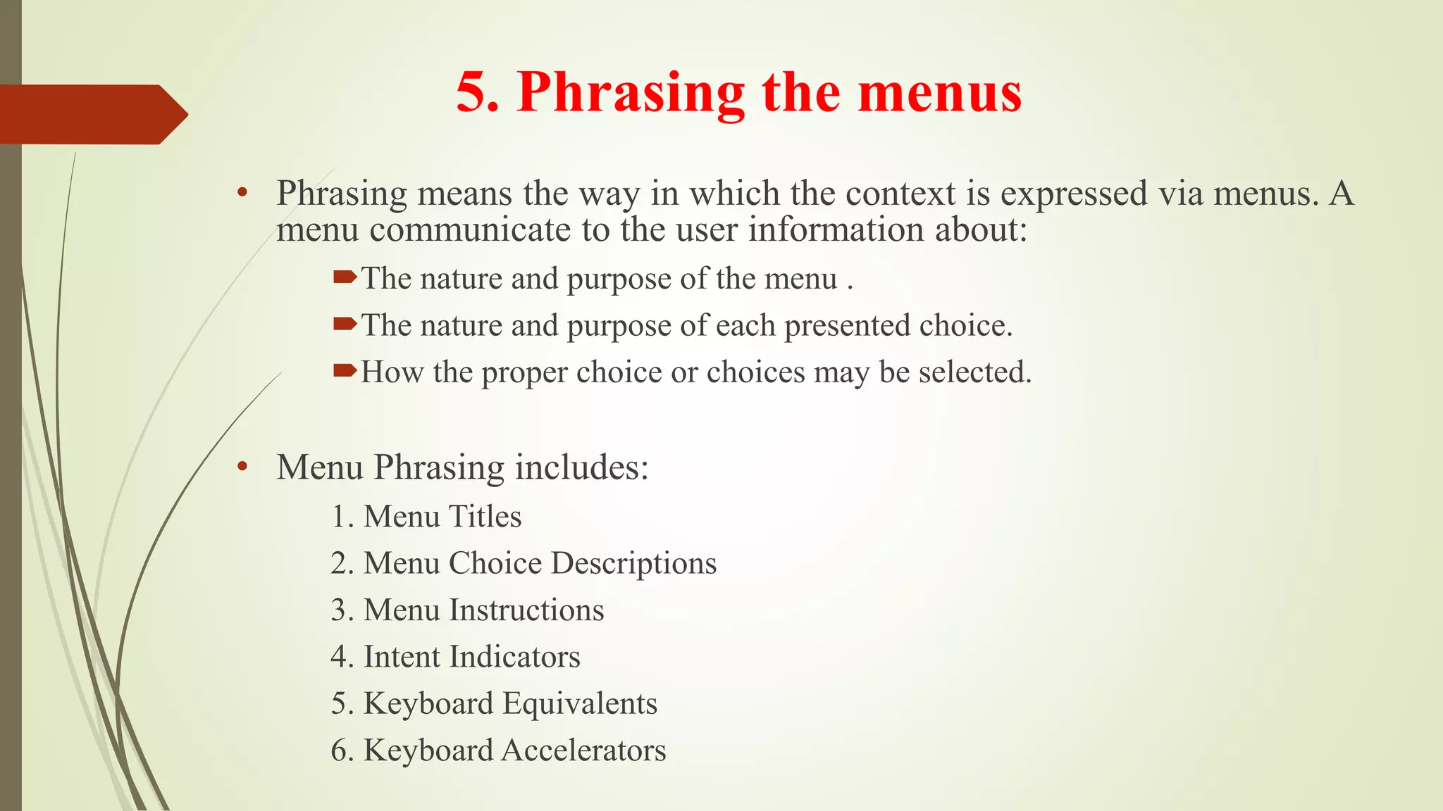 User Interface Design- Module 3 Menus | PDF