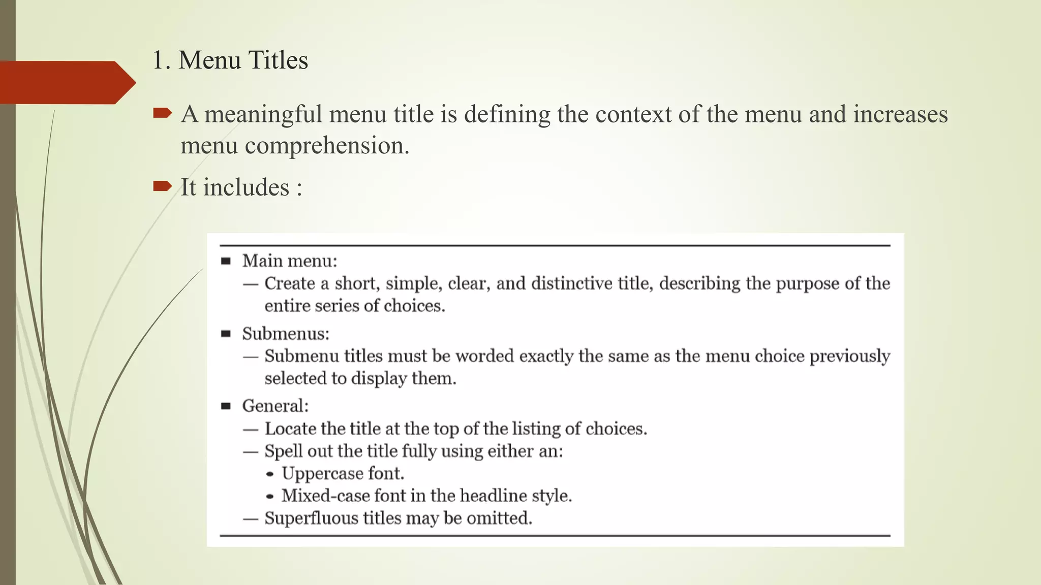 User Interface Design- Module 3 Menus | PDF