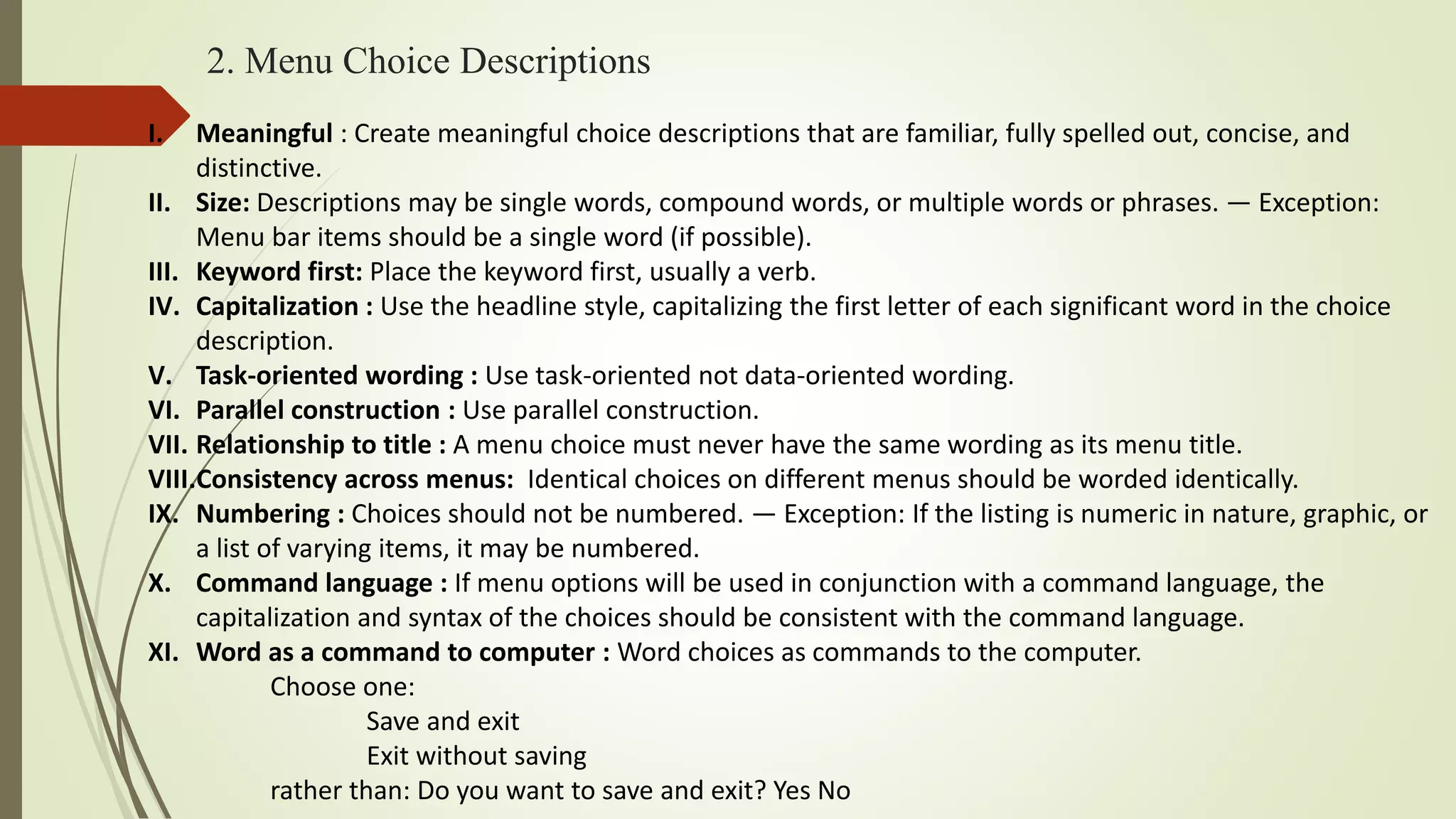 User Interface Design- Module 3 Menus | PDF