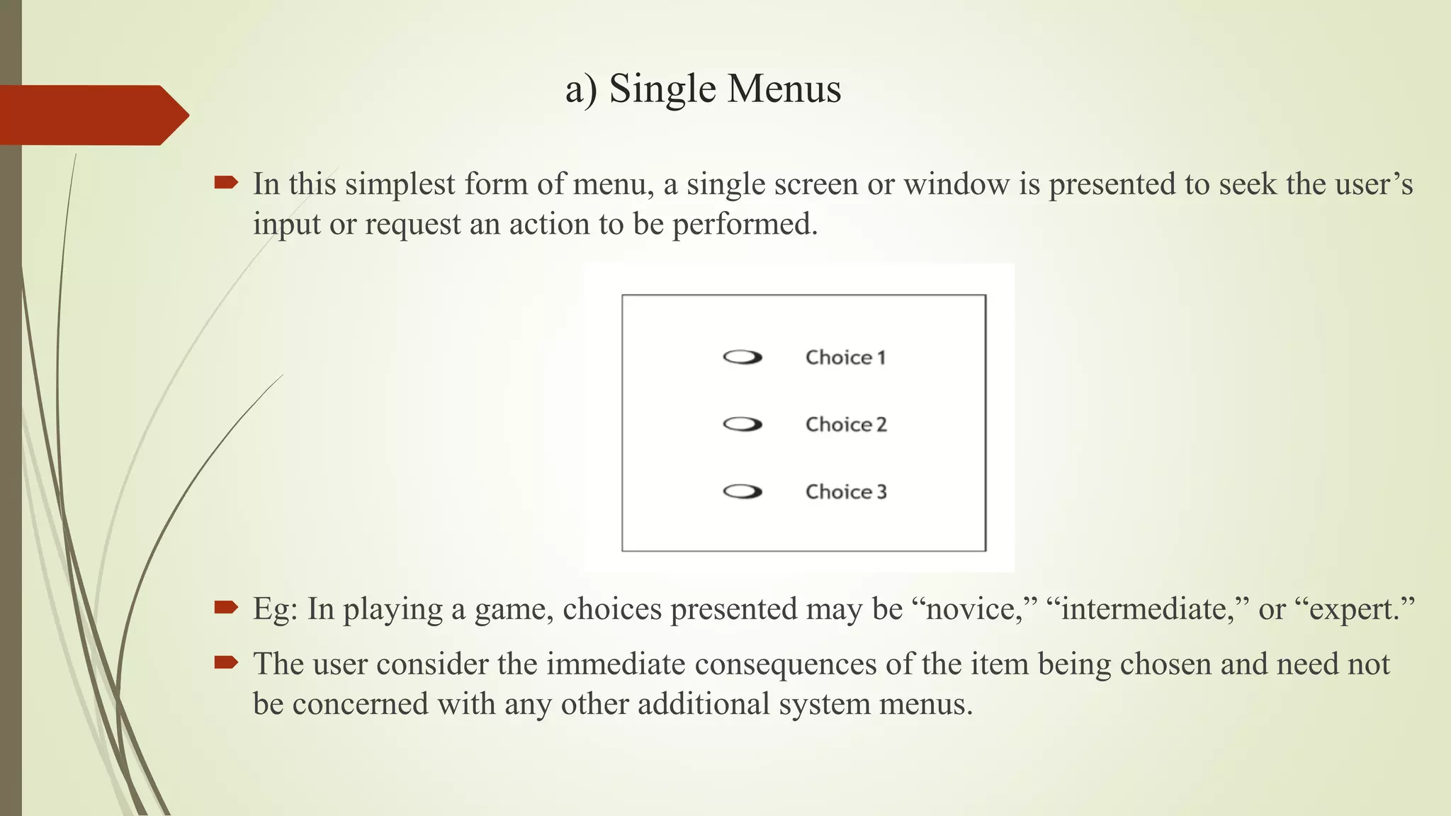 User Interface Design- Module 3 Menus | PDF