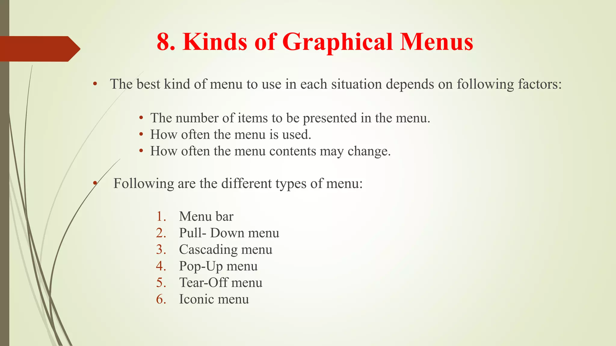User Interface Design- Module 3 Menus | PDF
