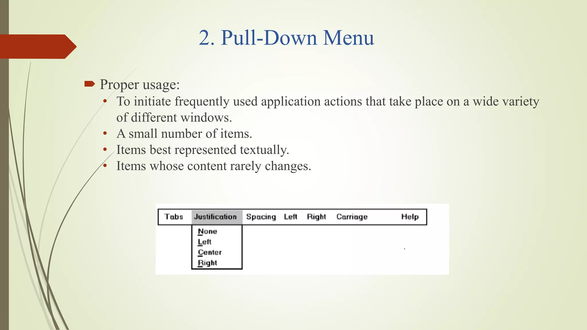 User Interface Design- Module 3 Menus | PDF