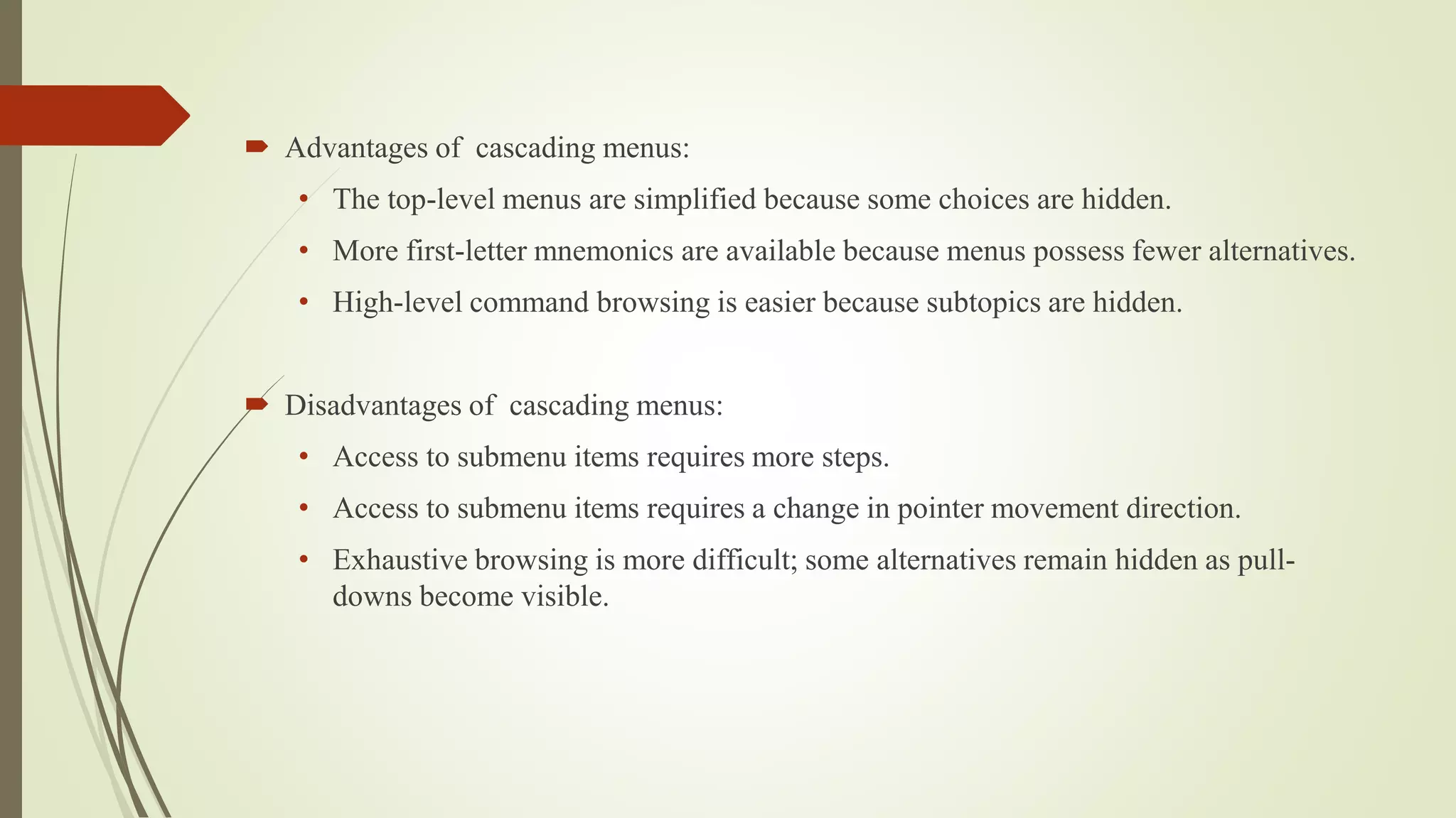 User Interface Design- Module 3 Menus | PDF
