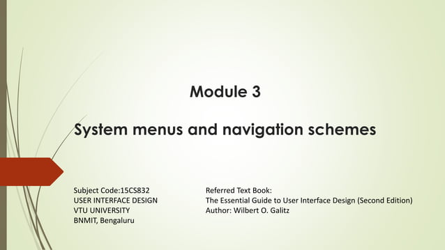 User Interface Design- Module 3 Menus | PDF
