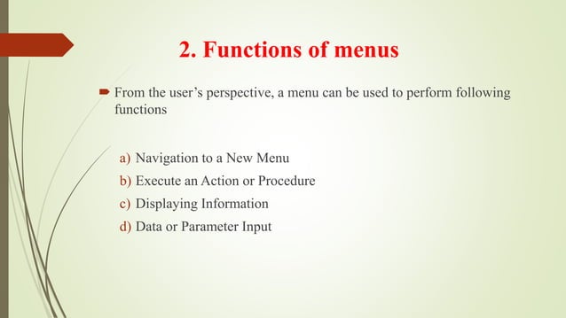 User Interface Design- Module 3 Menus | PDF