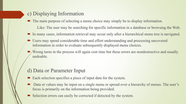 User Interface Design- Module 3 Menus | PDF