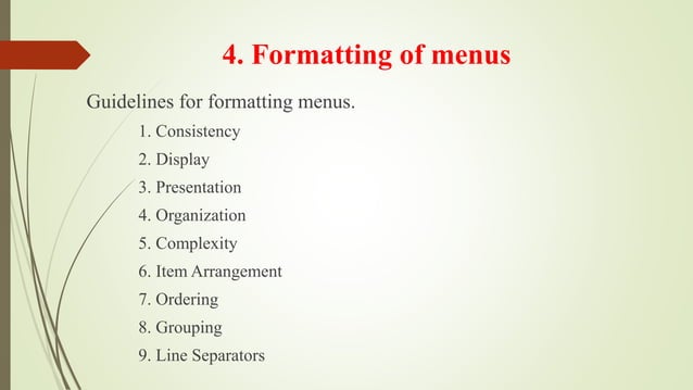 User Interface Design- Module 3 Menus | PDF
