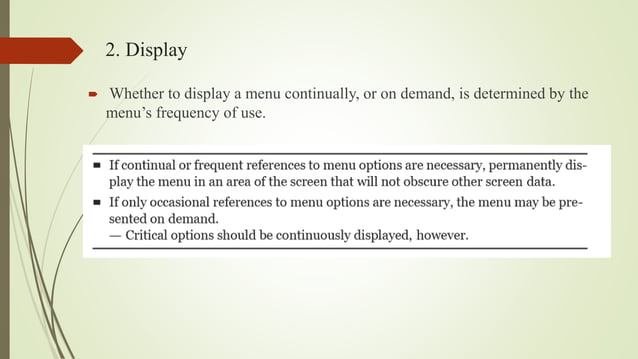 User Interface Design- Module 3 Menus | PDF