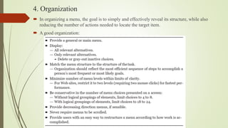 User Interface Design- Module 3 Menus | PDF
