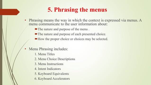 User Interface Design- Module 3 Menus | PDF