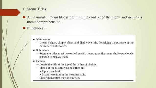 User Interface Design- Module 3 Menus | PDF