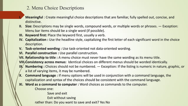 User Interface Design- Module 3 Menus | PDF