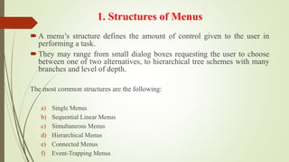 User Interface Design- Module 3 Menus | PDF