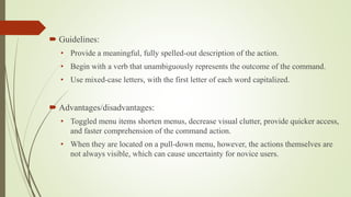 User Interface Design- Module 3 Menus | PDF