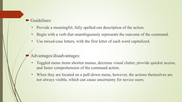 User Interface Design- Module 3 Menus | PDF