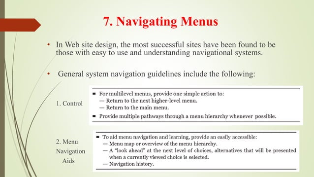 User Interface Design- Module 3 Menus | PDF