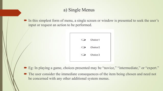 User Interface Design- Module 3 Menus | PDF