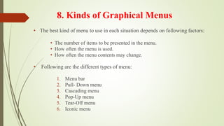 User Interface Design- Module 3 Menus | PDF