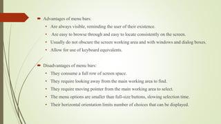 User Interface Design- Module 3 Menus | PDF