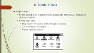 User Interface Design- Module 3 Menus | PDF
