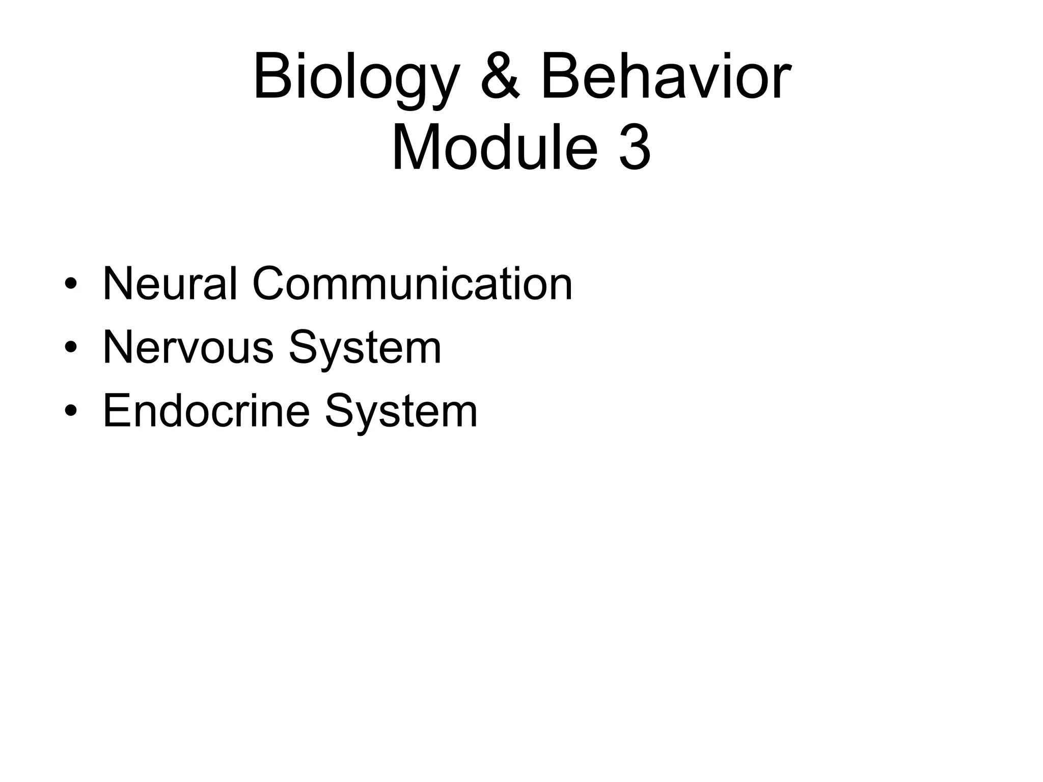 Module 3 neural and hormonal systems | PPT