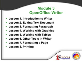 Module 3 open office writer | ODP