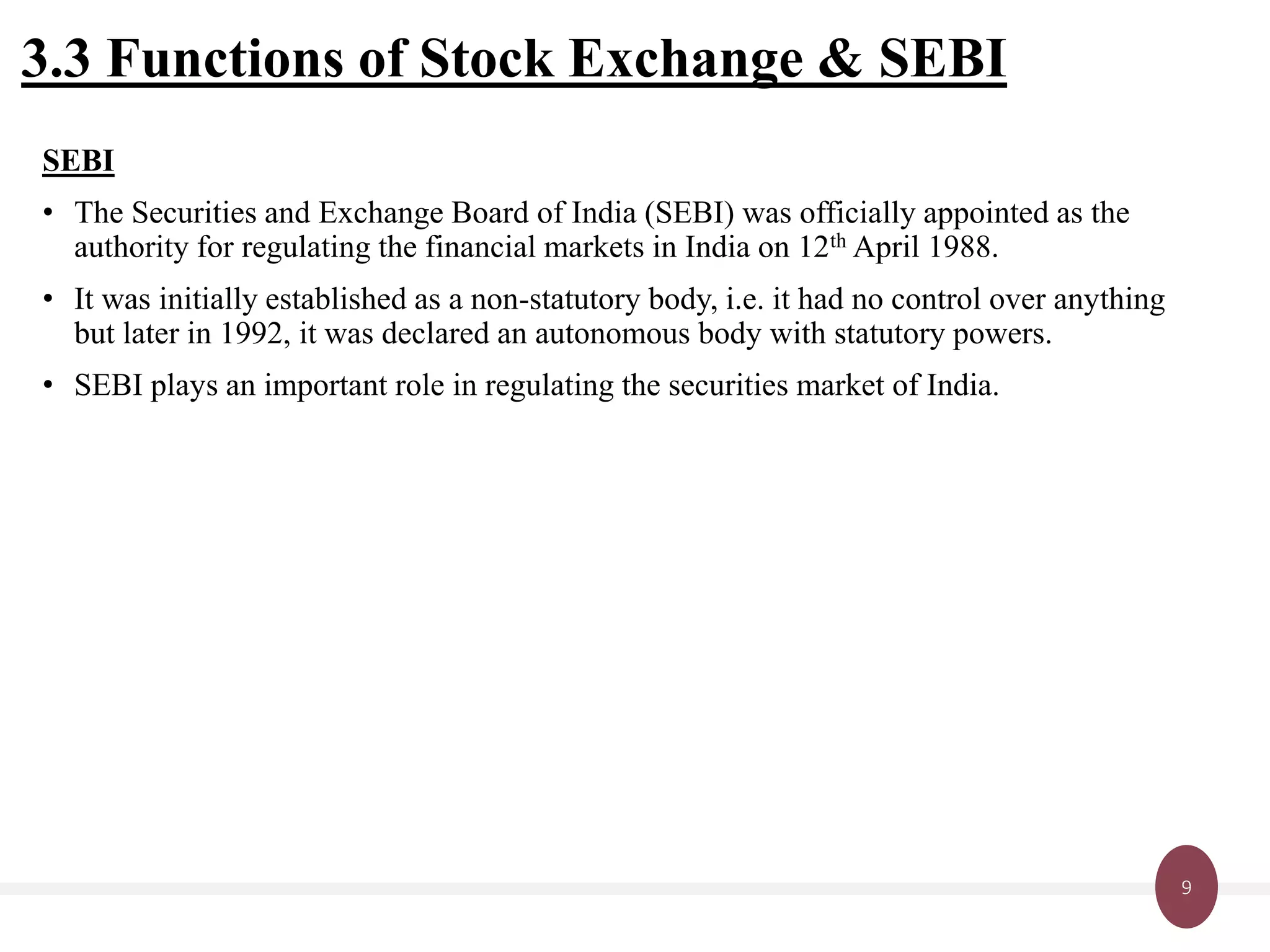 Stock Exchange, Stock Market & SEBI Functions | PPT | Stocks and Bonds ...