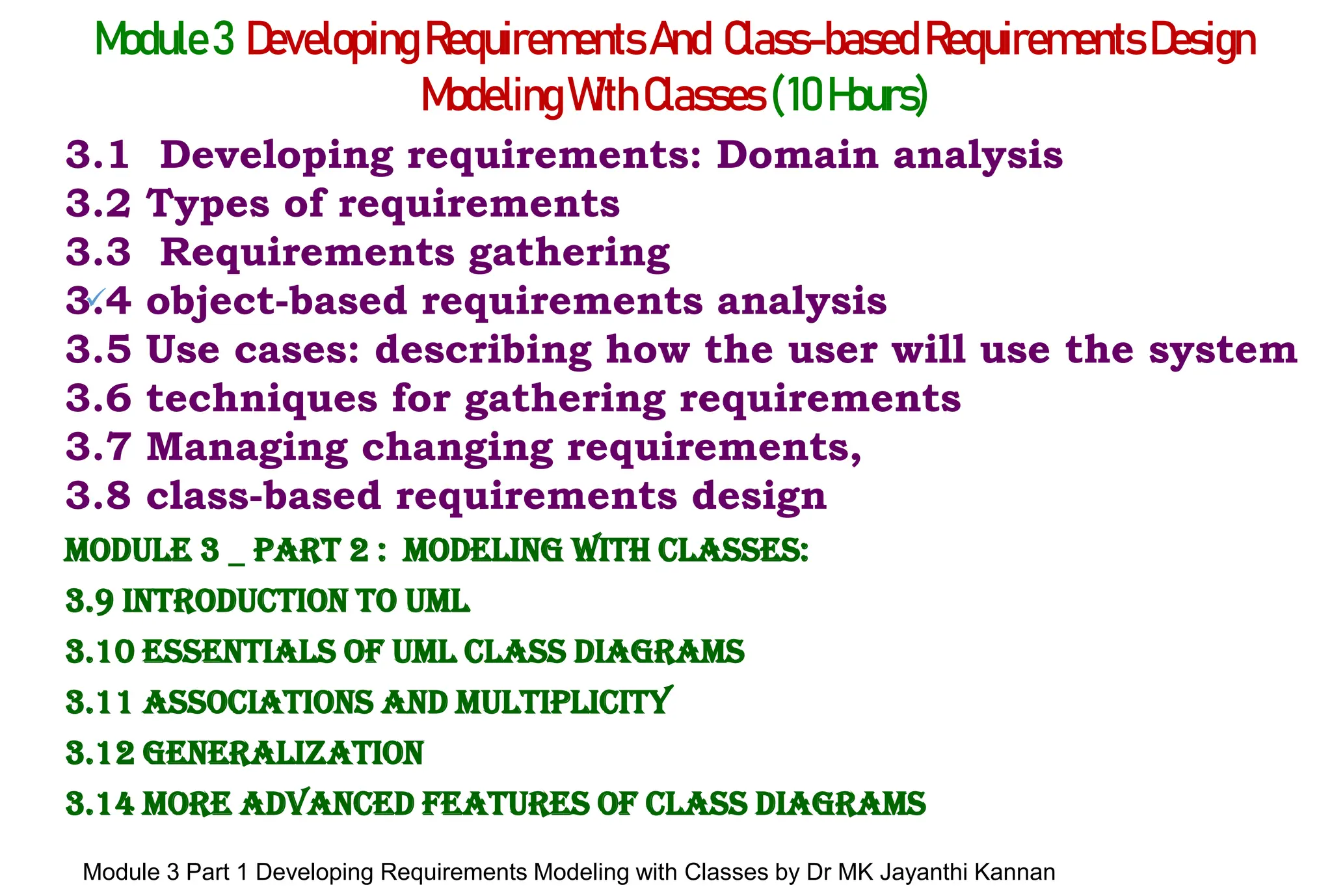 OOSE_ Developing Requirements Modelling with Classes | PPT