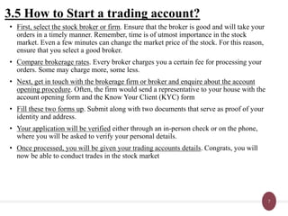 Stock Broking & How to open a trading account and learn order types | PPT