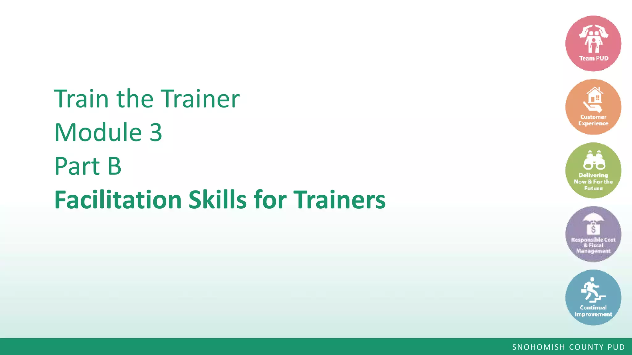 Module 3 Part B - Facilitation Skills for Trainers | PPTX
