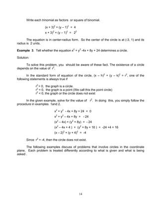 Module 3 plane coordinate geometry | PDF