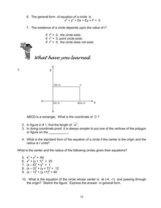 Module 3 plane coordinate geometry | PDF