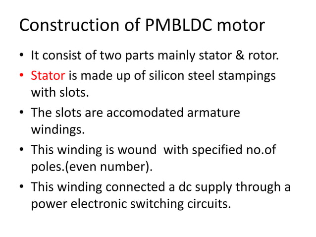 PERMANENT MAGNET BRUSHLESS DC MOTOR | PPTX | Radio Control | Hobbies ...