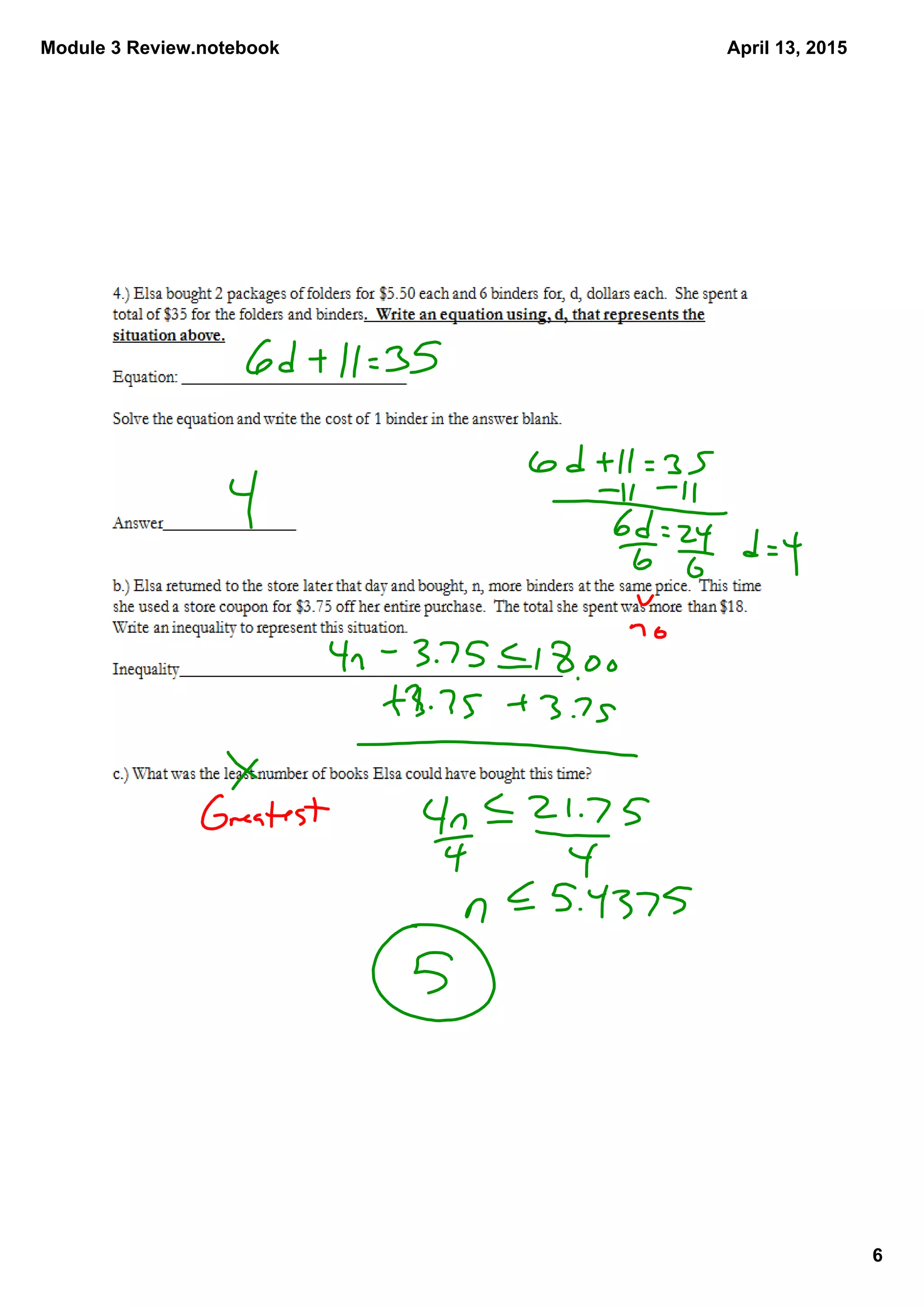 Module 3 review packet | PDF