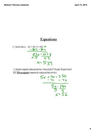 Module 3 review packet | PDF
