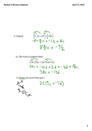 Module 3 review packet | PDF